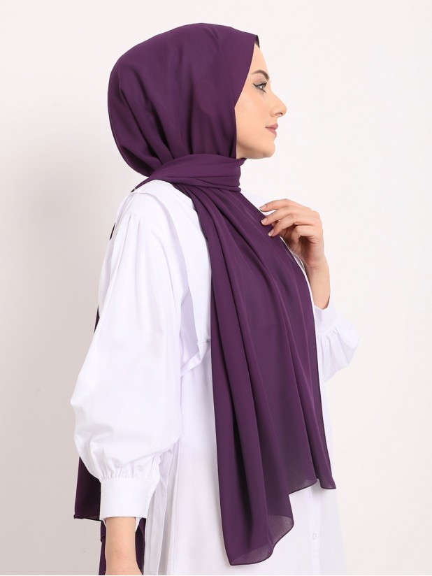 purple sapphire rectangle plain shawl scarf models
