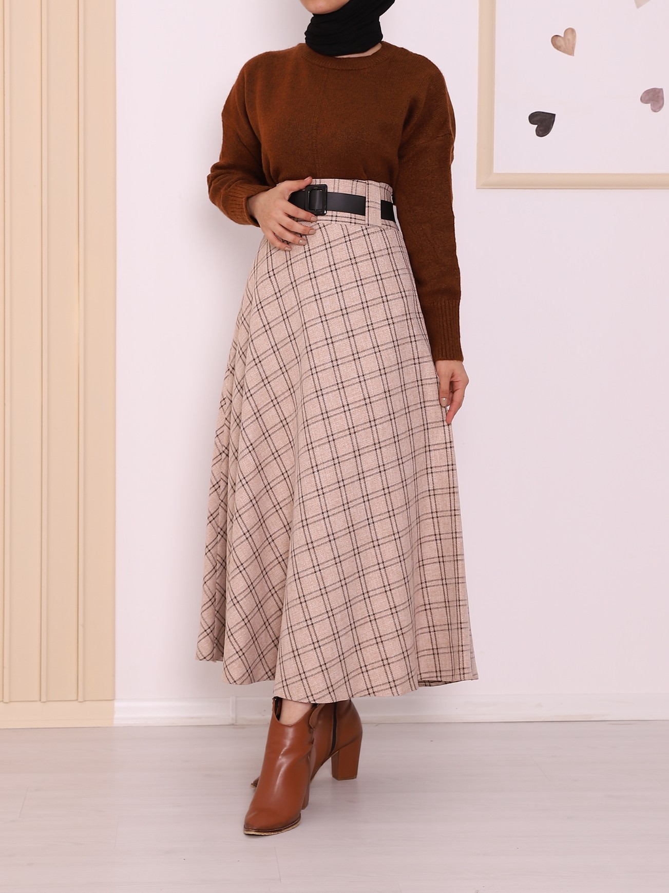 Big Checkered Winter Skirt
