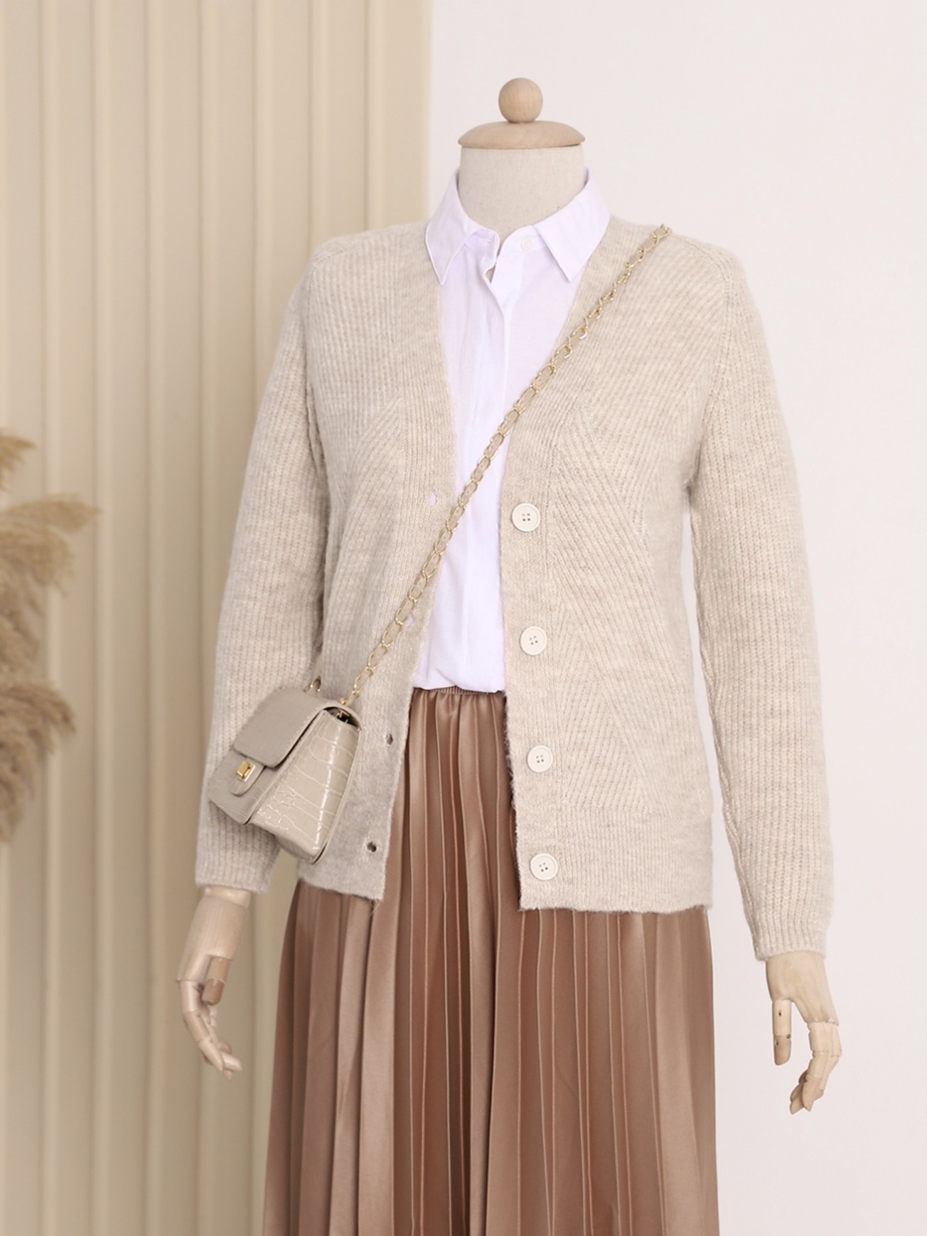 Buttoned Fluffy Cardigan