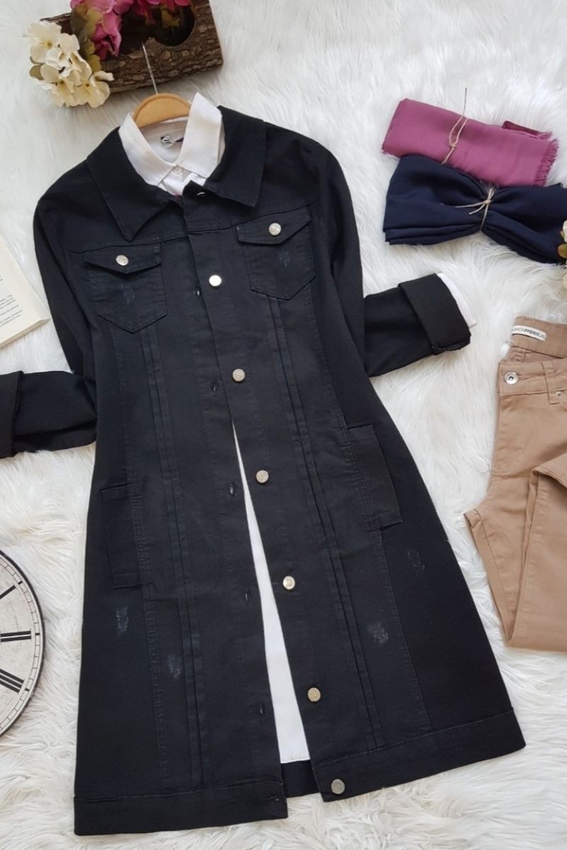 Shirt Collar Buttoned Side Pocket Denim Jacket